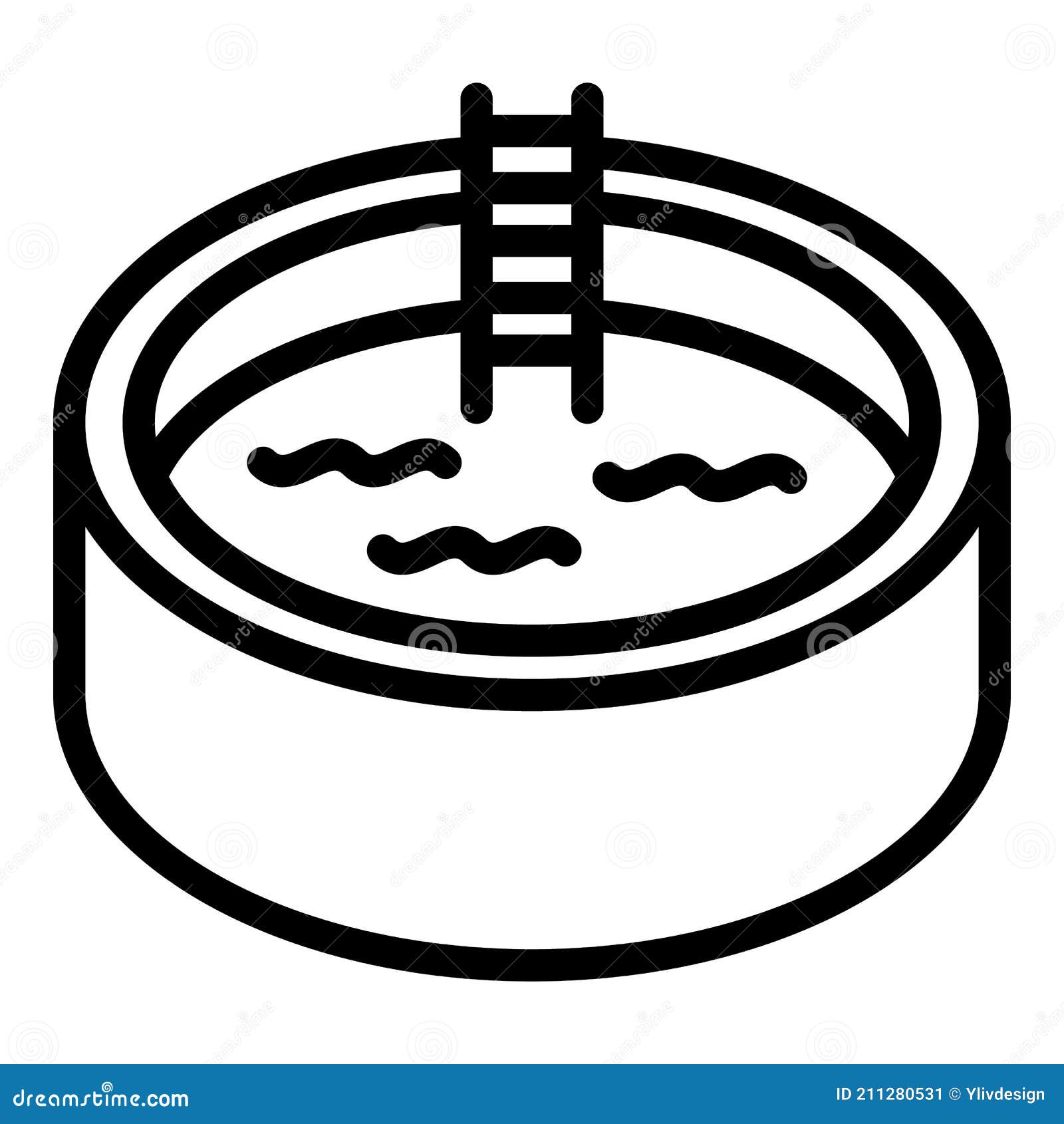 Round Pool Icon, Outline Style Stock Vector - Illustration of icon ...