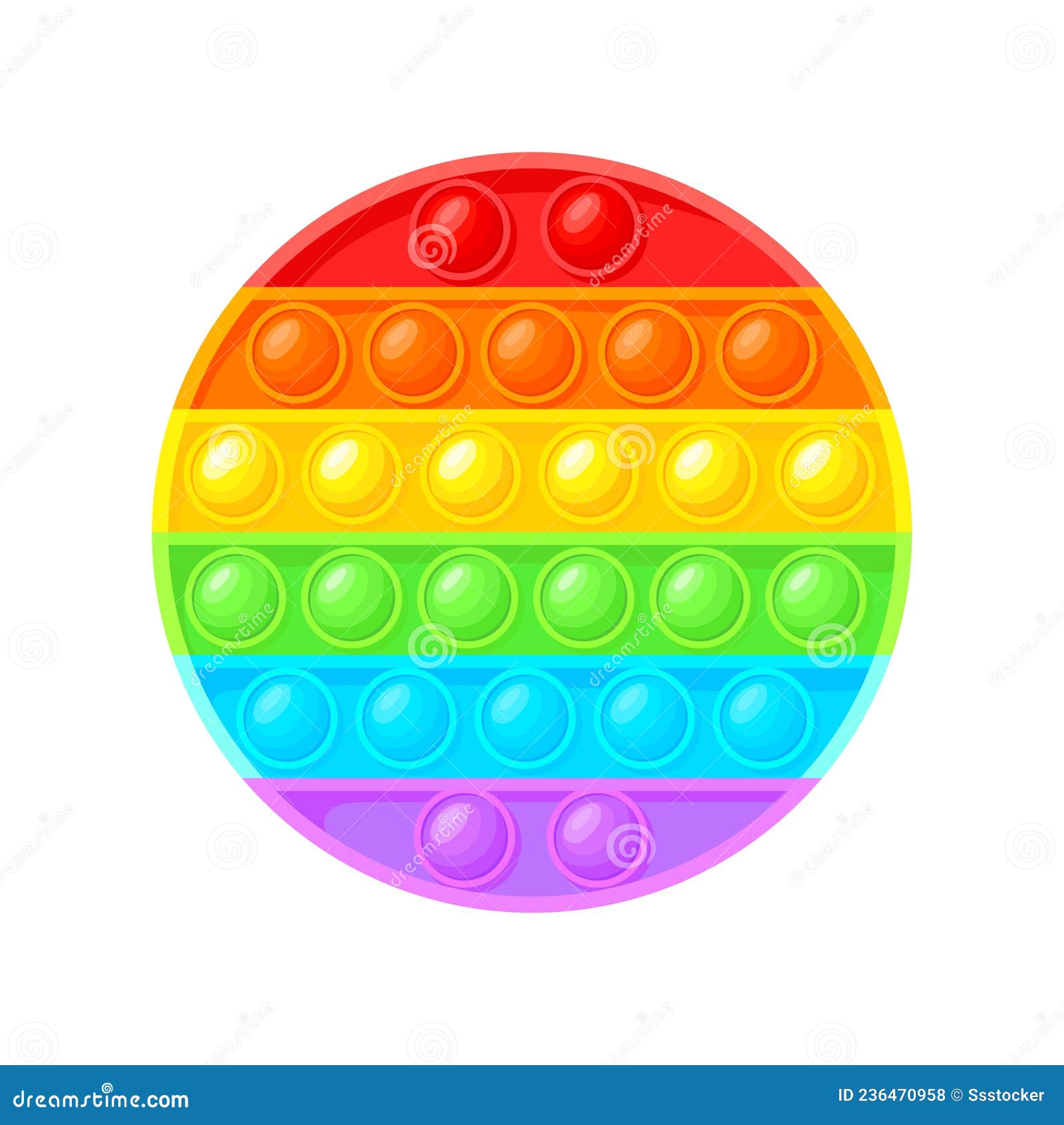 Round Pop it. Circle Shape Sphere with Bubbles, Vector Illustration ...