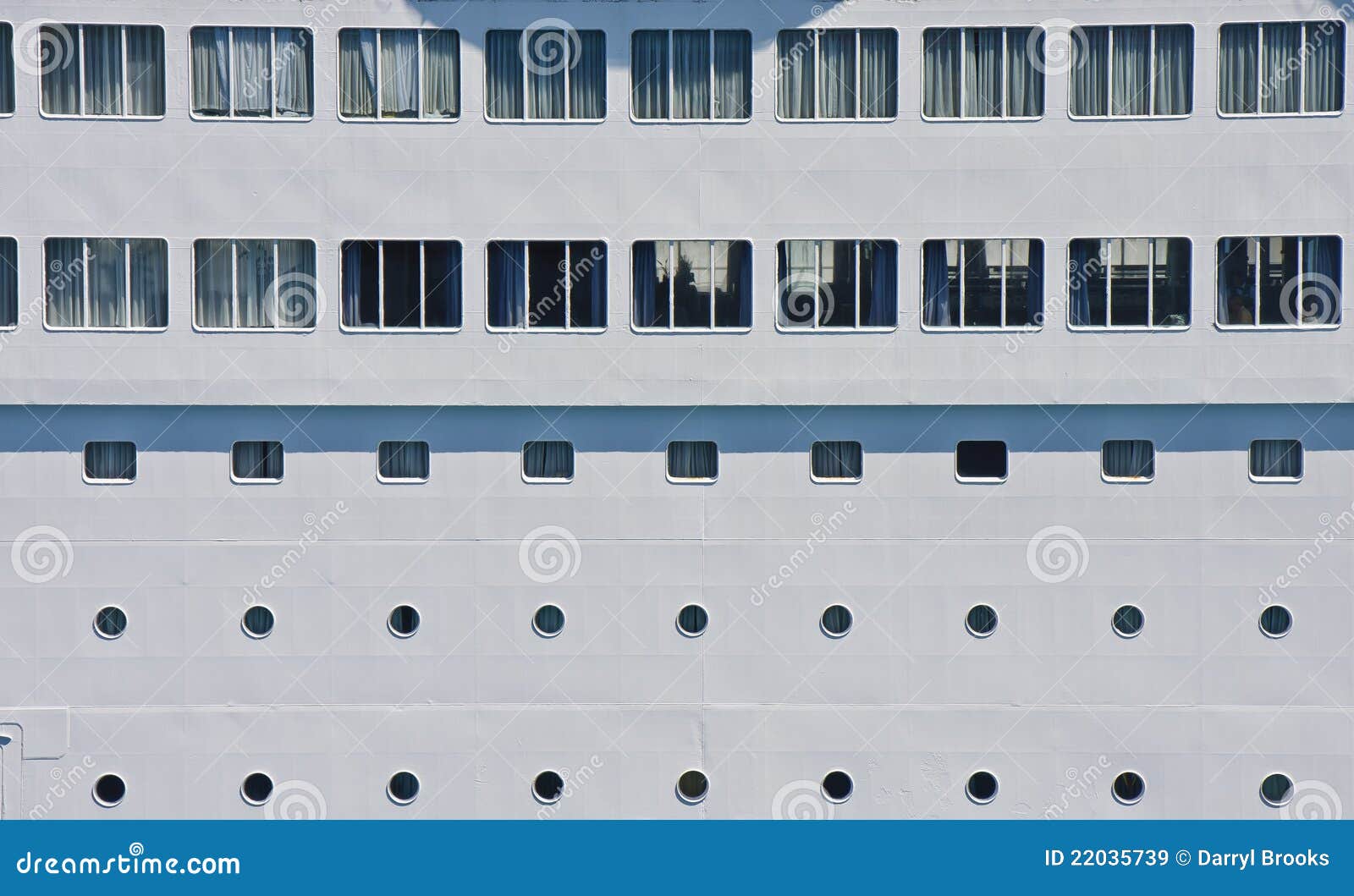 Round Portholes Under Swuare Windows Stock Image - Image of travel ...