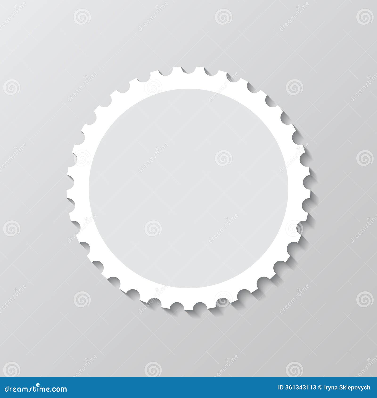 Round Postage Stamp. Empty Circular Postal Stamp. Perforated Post Frame ...