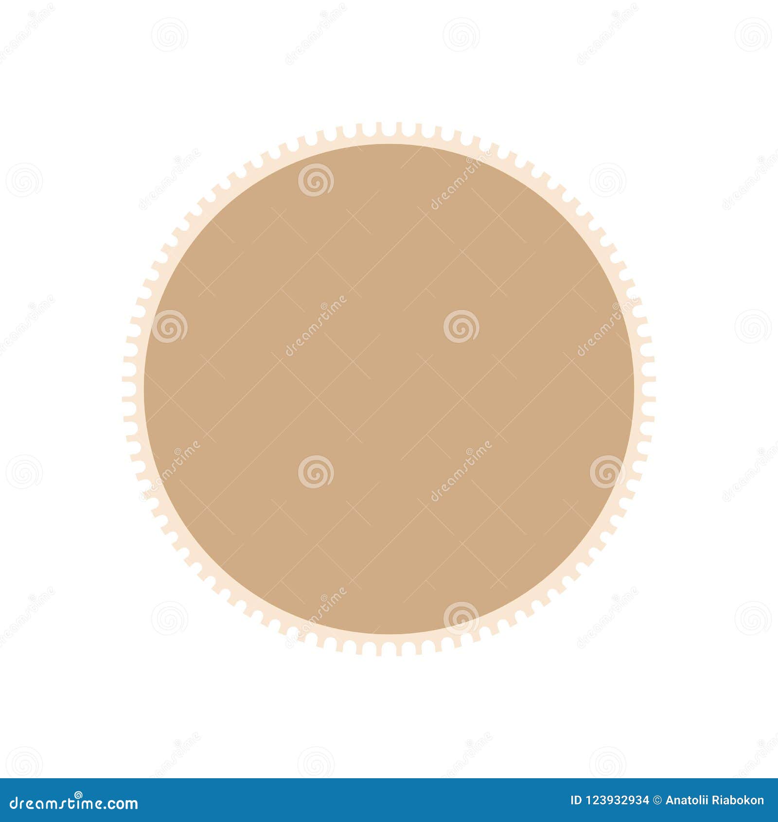 Round Postage Stamp Icon, Flat Style Stock Illustration - Illustration ...