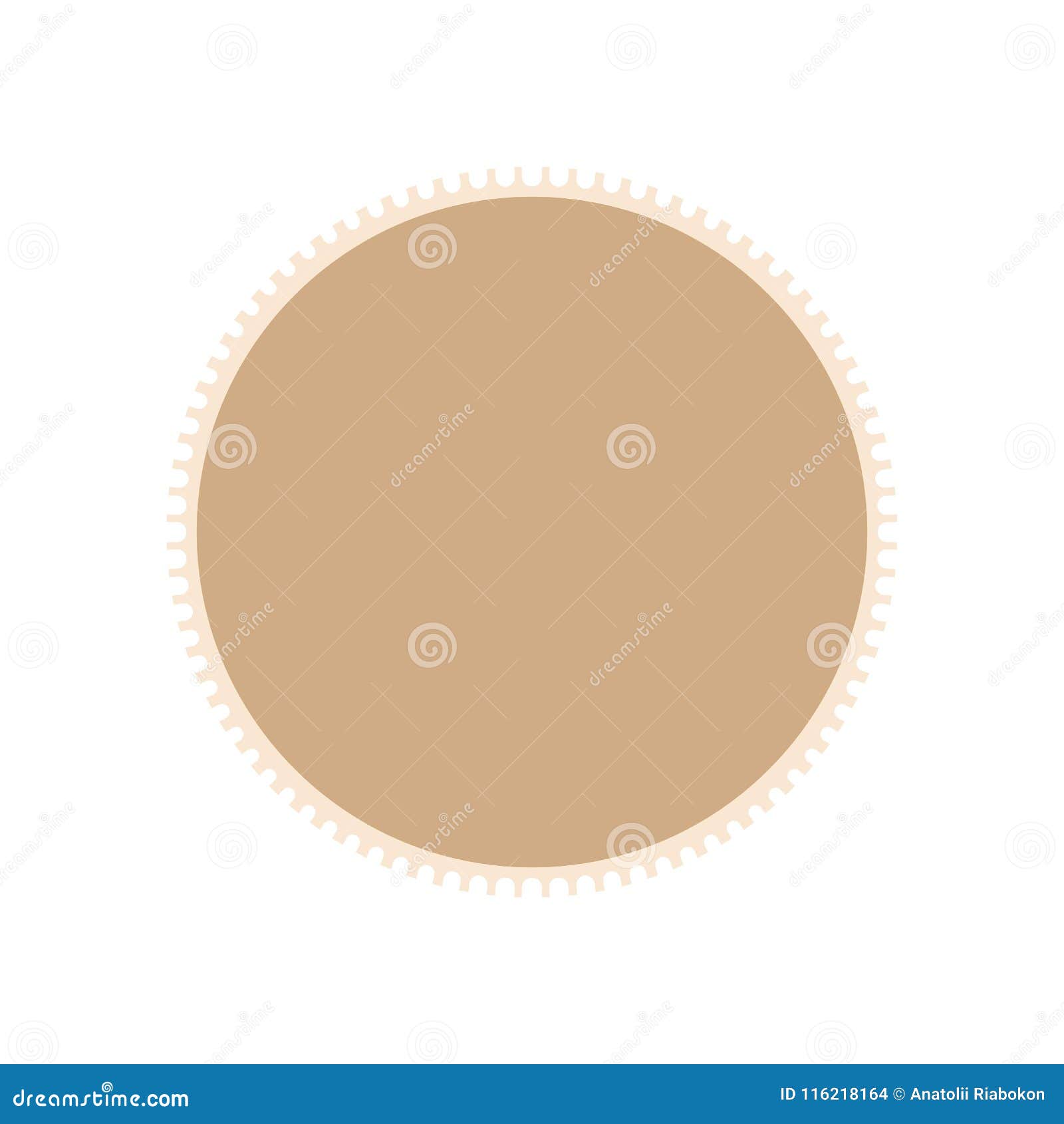 Round Postage Stamp Icon, Flat Style Stock Vector - Illustration of ...