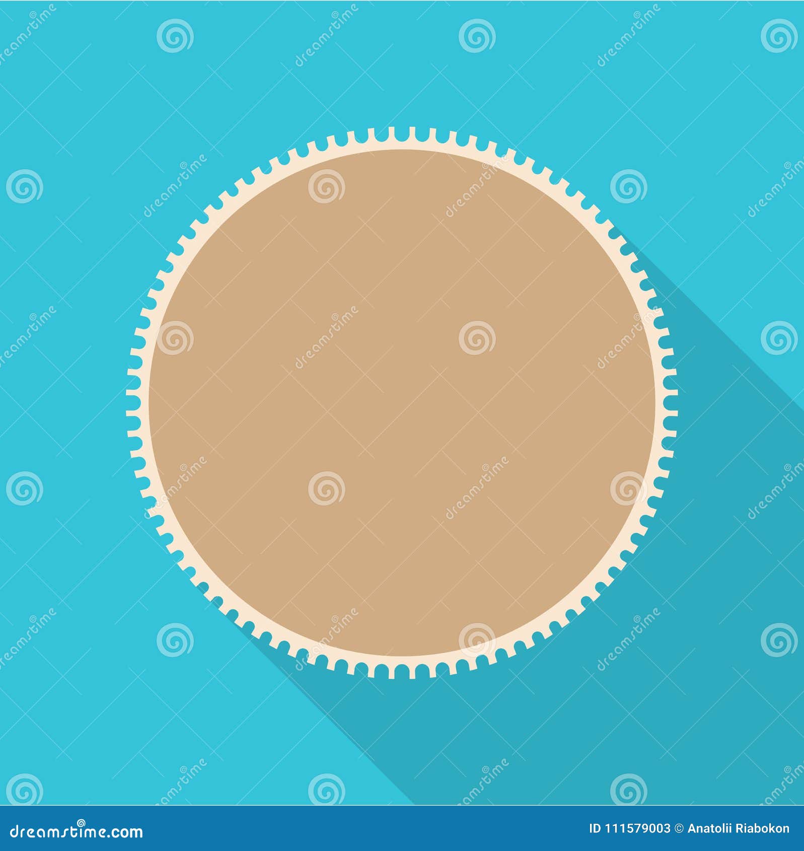 Round Postage Stamp Icon, Flat Style Stock Vector - Illustration of ...
