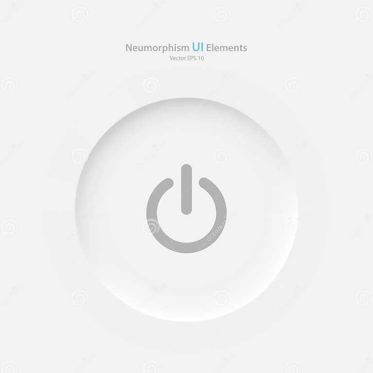 Round Power Button on a White Background. User Interface Elements in ...