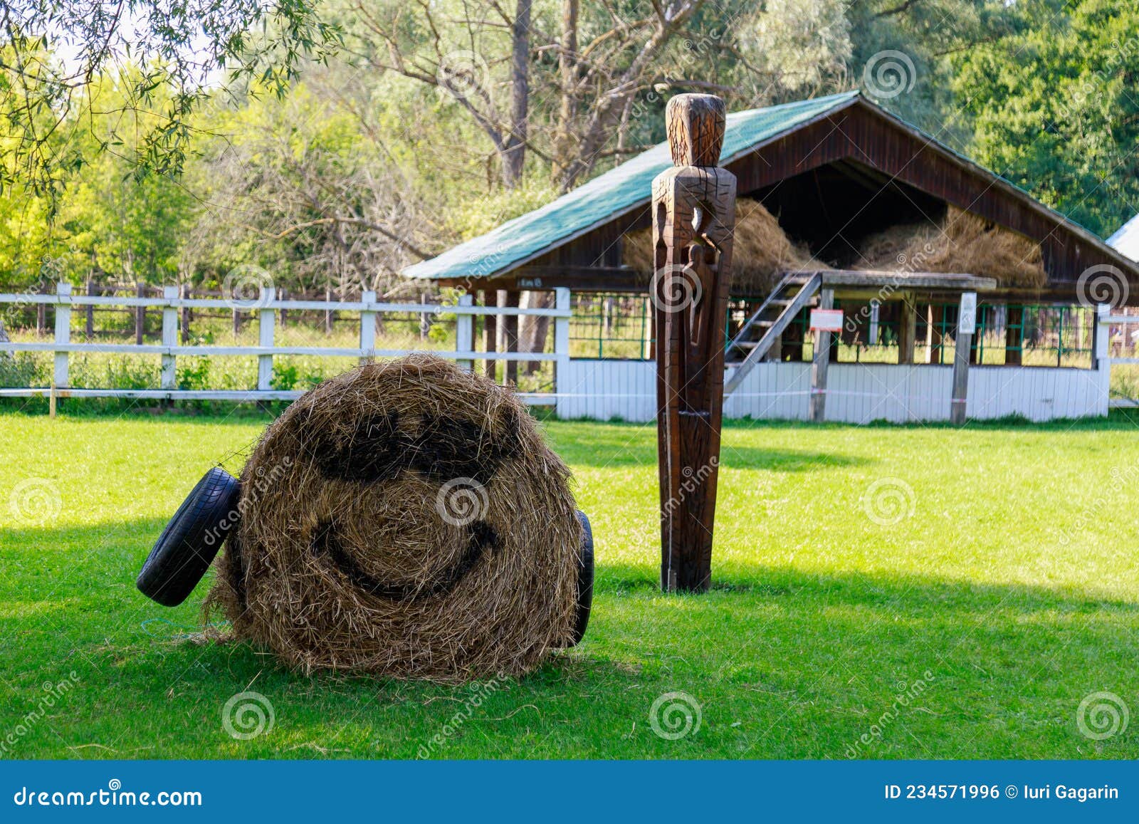 Round Pressed Haystack in a Cylindrical Shape. Rustic Humor. Welcome To ...