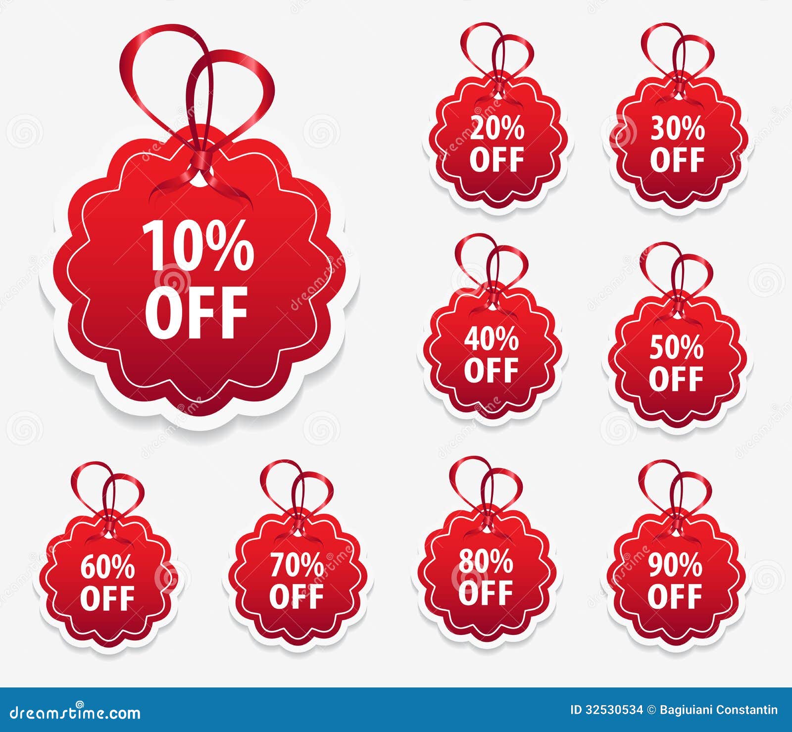 Round Price Tag Label stock vector. Illustration of ribbon - 32530534