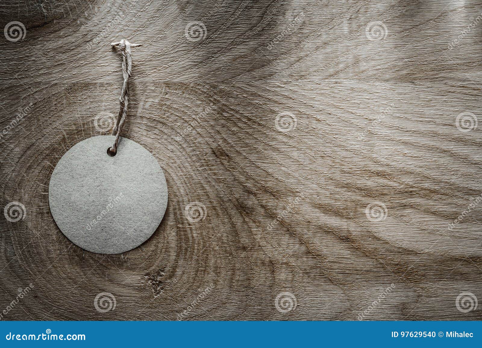 Round Price Tag on Wooden Board Stock Photo - Image of hanging, retail ...
