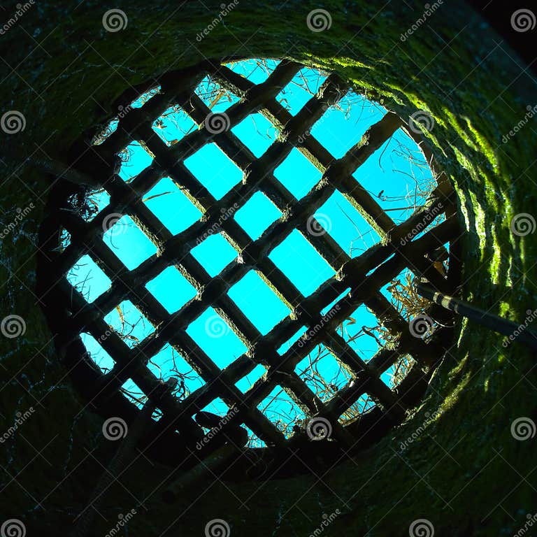 Round Prison Hole with Grid Stock Image - Image of liberty, cage: 9530761