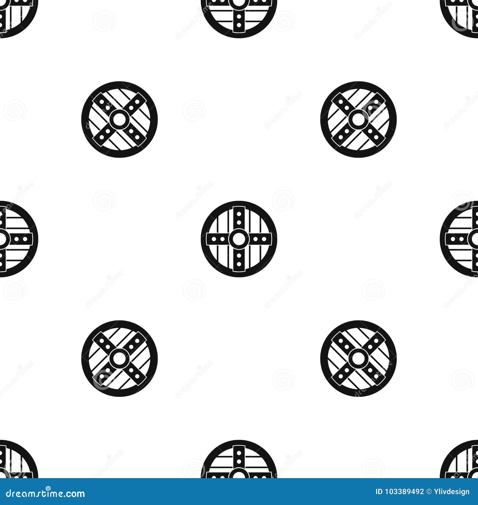 Round Protective Shield Pattern Seamless Black Stock Vector ...