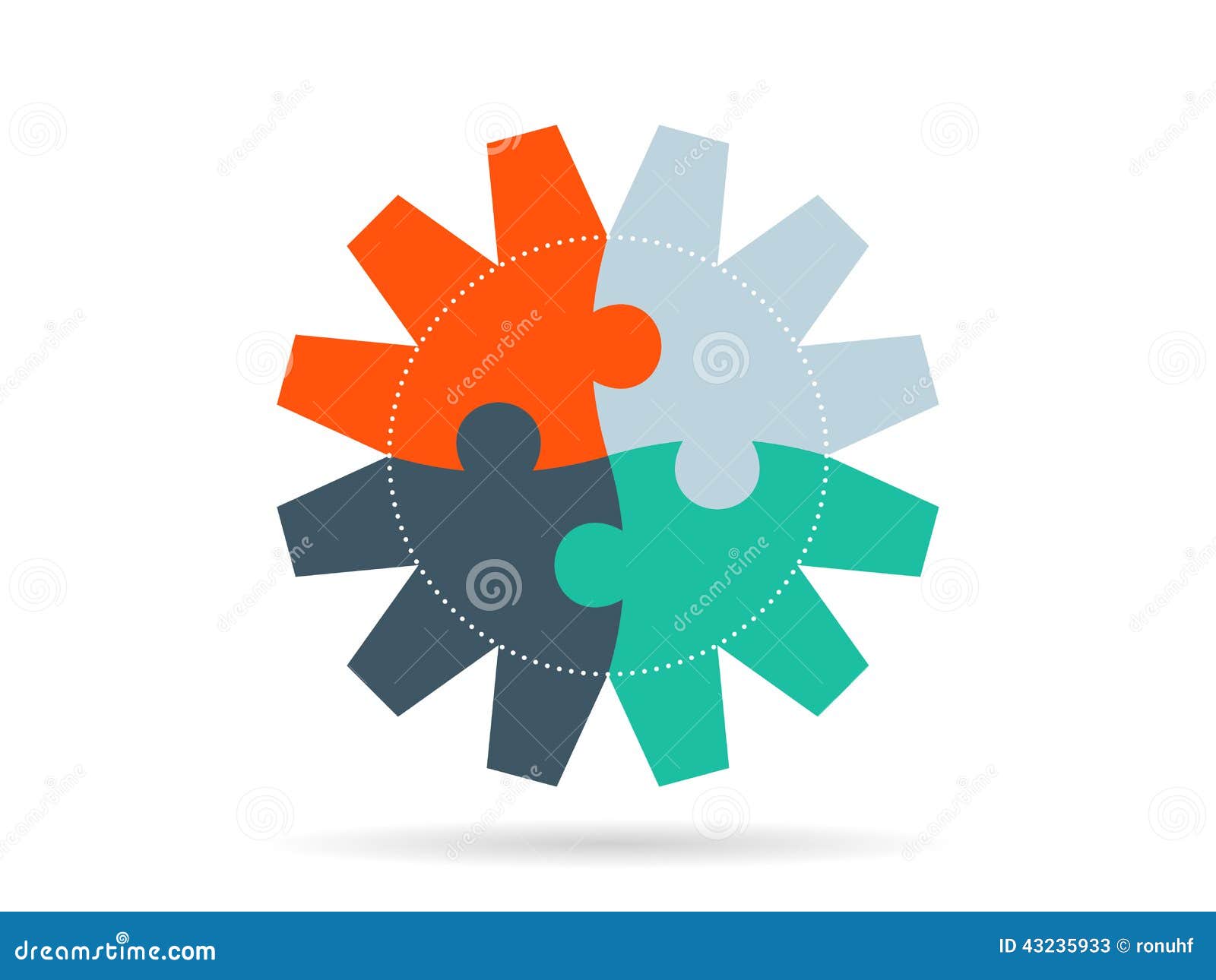 Round Puzzle Of Triangular Colored Sectors, Vector Template ...