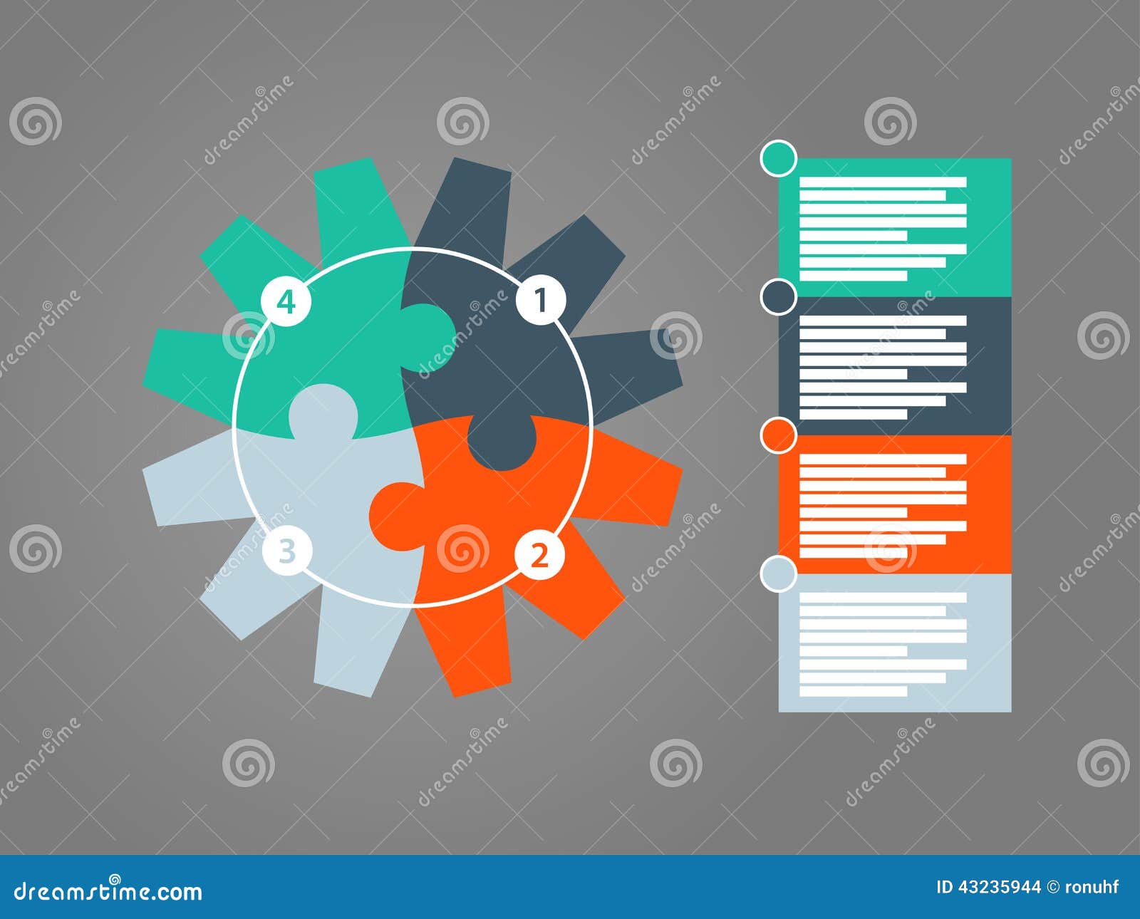 Round Puzzle Gear Presentation Infographic Diagram Template With ...