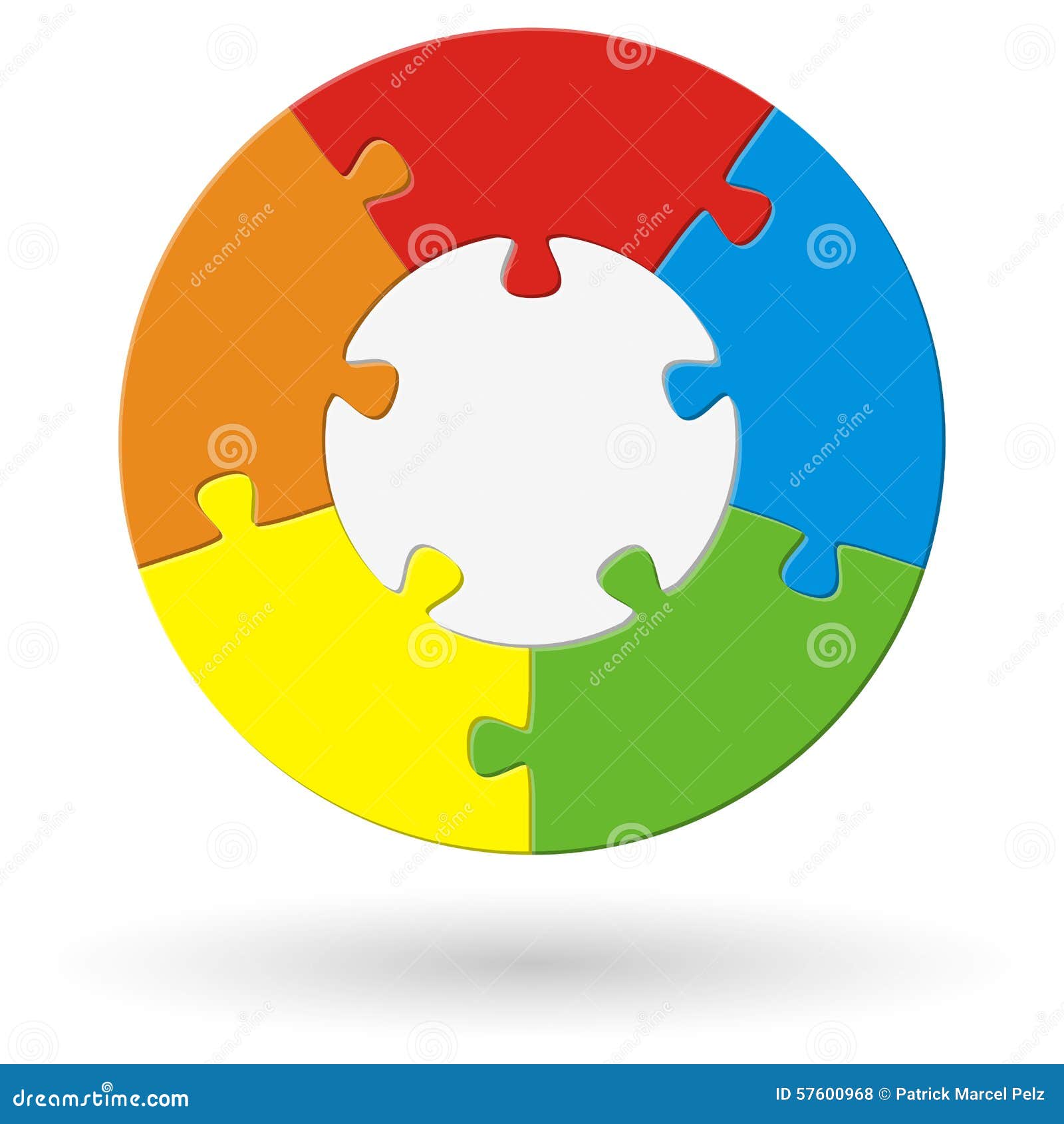 Round Puzzle Of Triangular Colored Sectors, Vector Template ...
