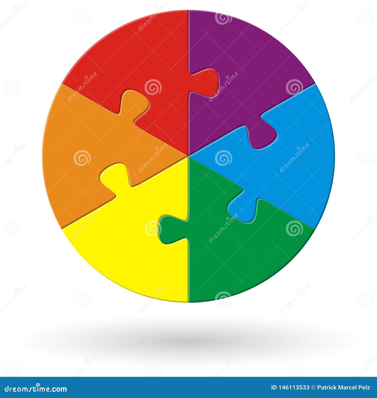 Round Puzzle with 6 Options Stock Vector - Illustration of system ...