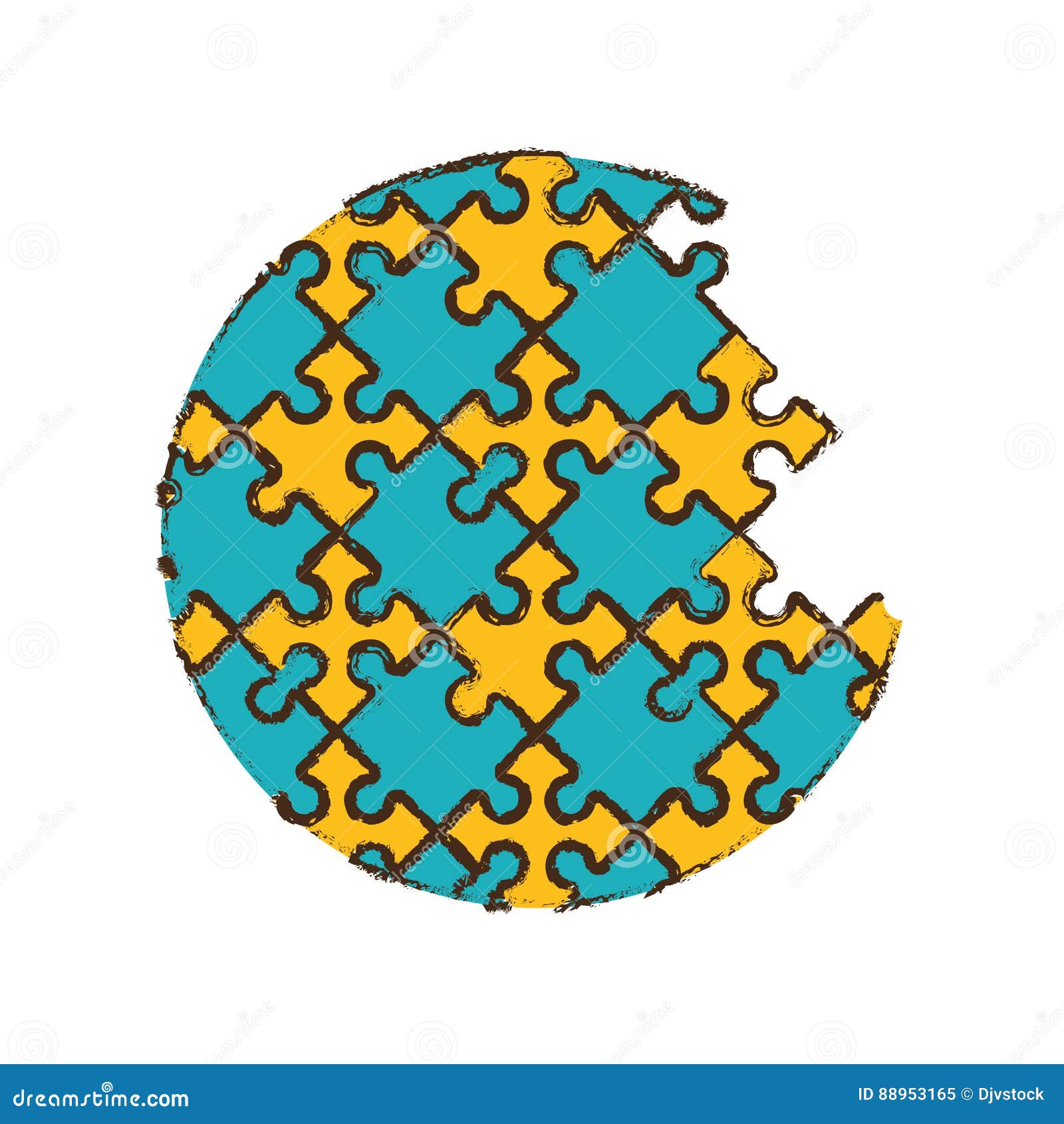 Round puzzle pieces image stock illustration. Illustration of flat ...