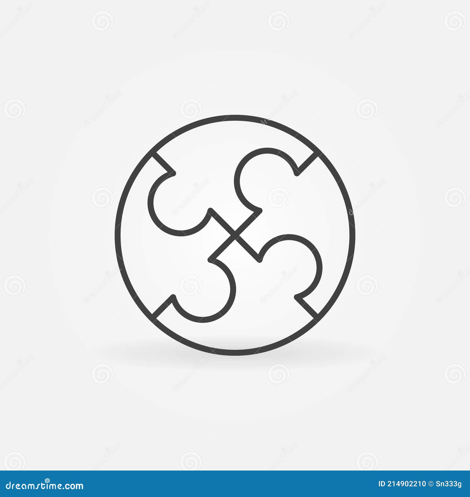 Round Puzzle Vector Concept Icon in Outline Style Stock Vector ...