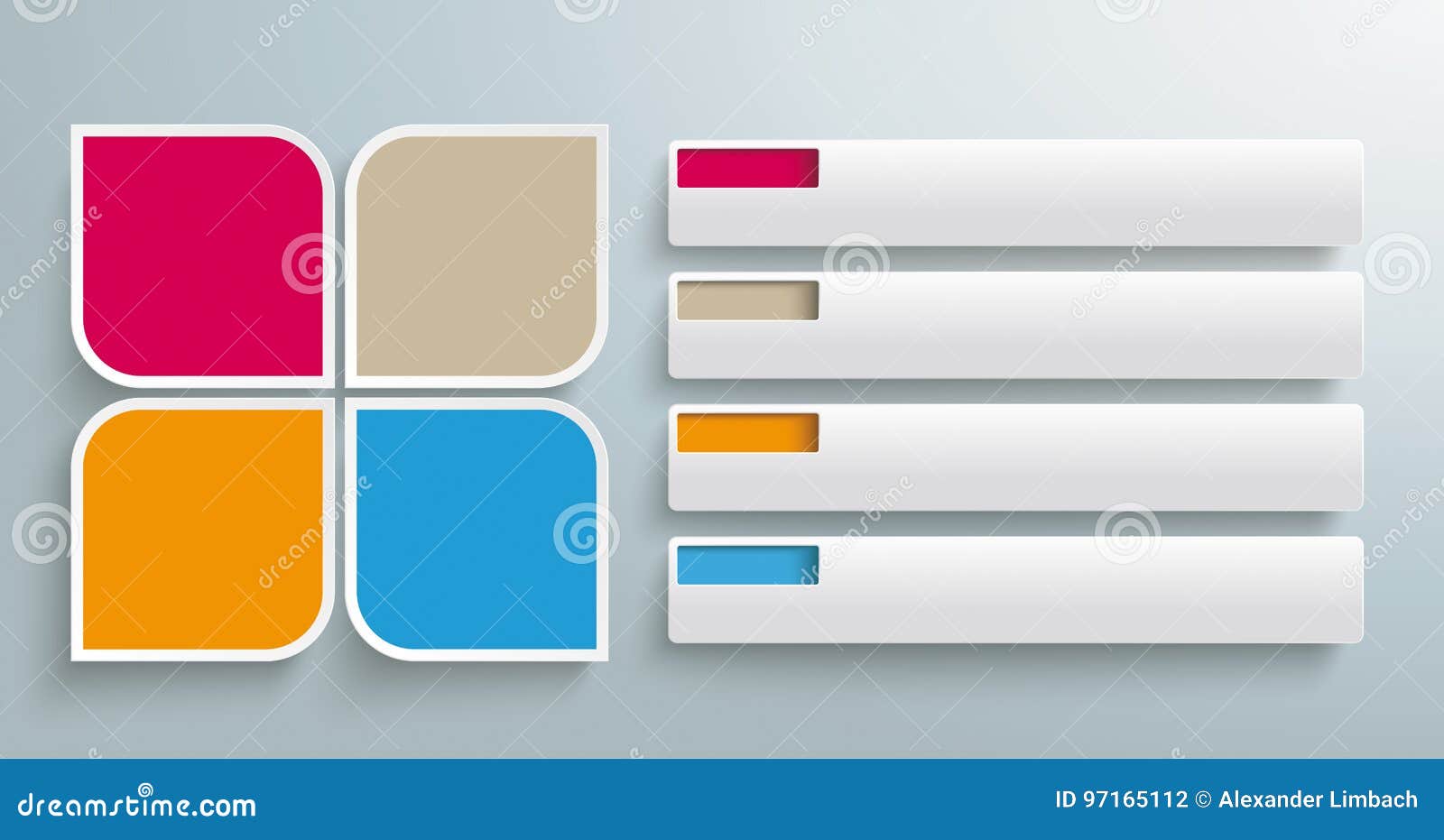 Step Tabs 3D Infographics Mockup Template Vector Background ...