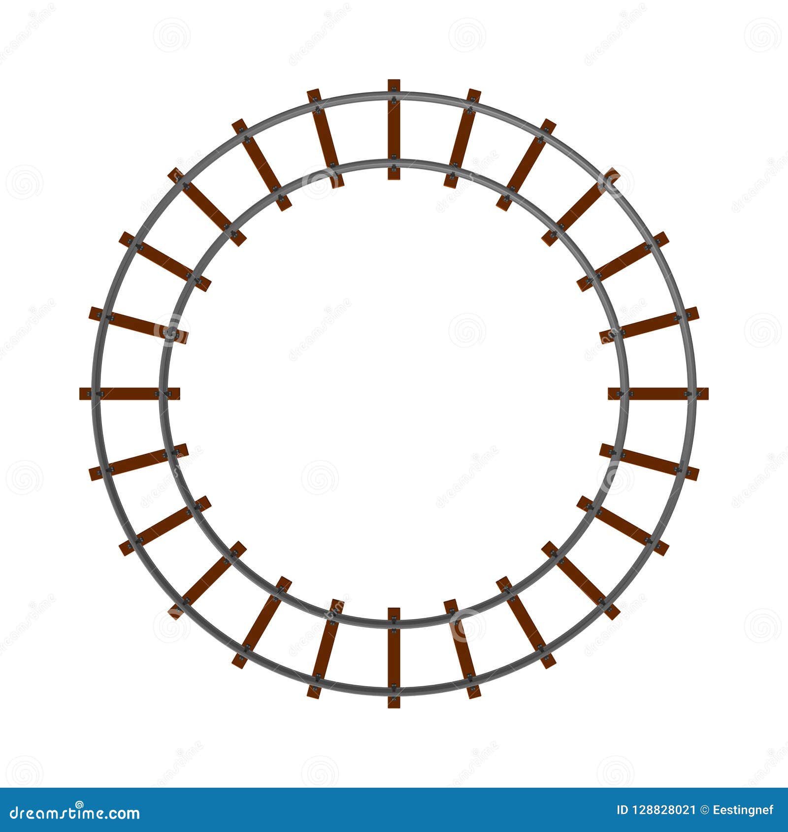 Round Railway Track. Isolated on White Background Stock Vector ...