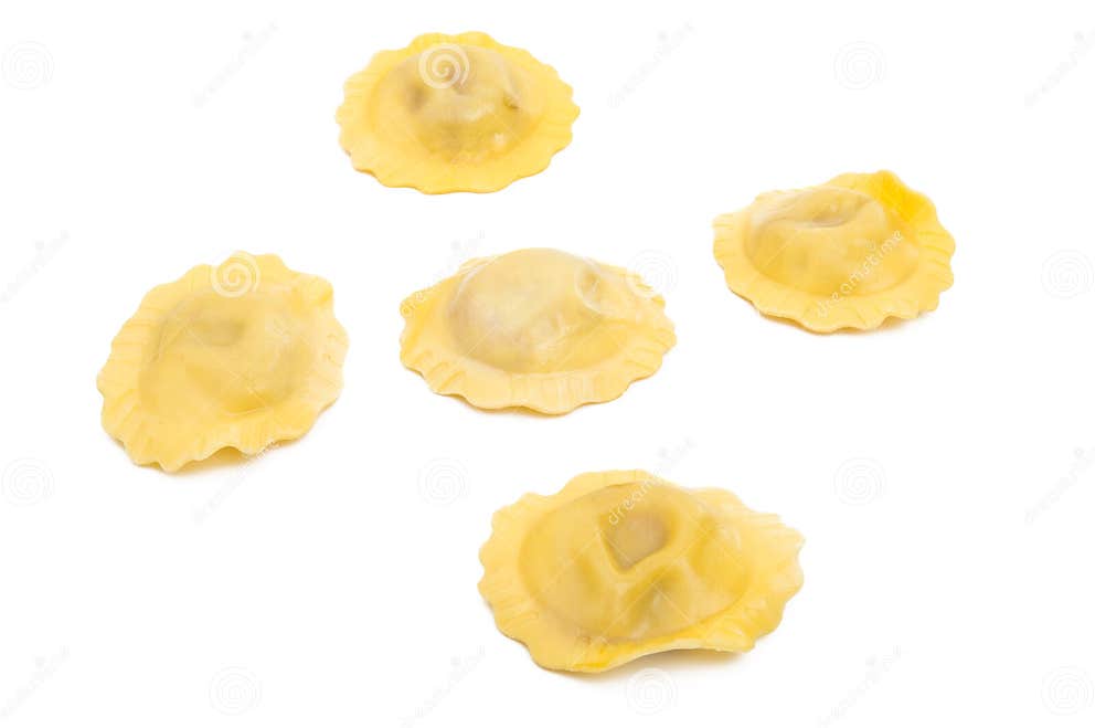 Round ravioli isolated stock image. Image of ravioli - 131877013