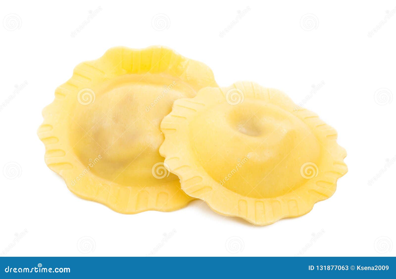 Round ravioli isolated stock image. Image of isolated - 131877063