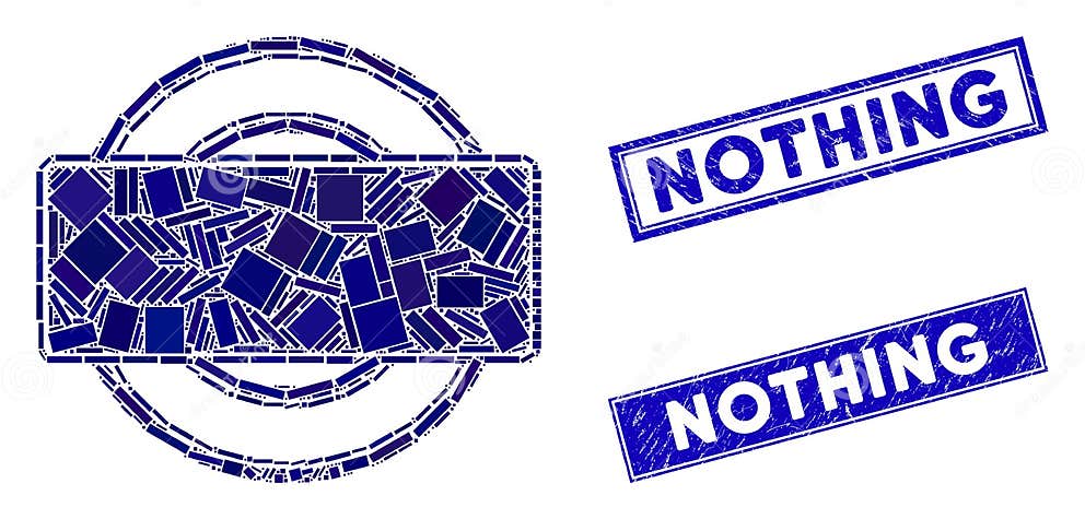 Round and Rectangle Frame Mosaic and Grunge Rectangle Nothing Stamp ...