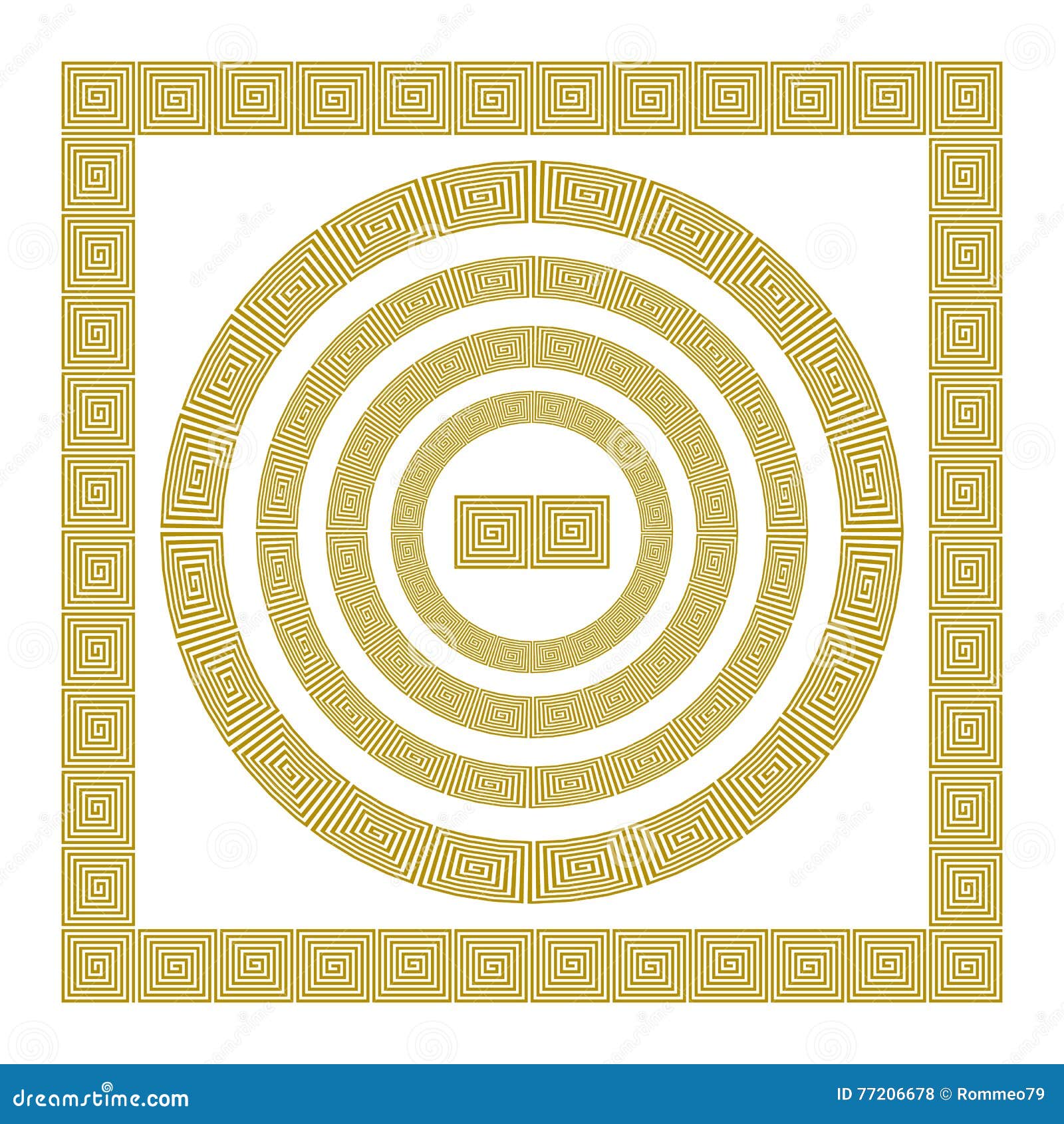 Greek Frame. Meander Pattern Border Square. Greek Rectangle Frame ...