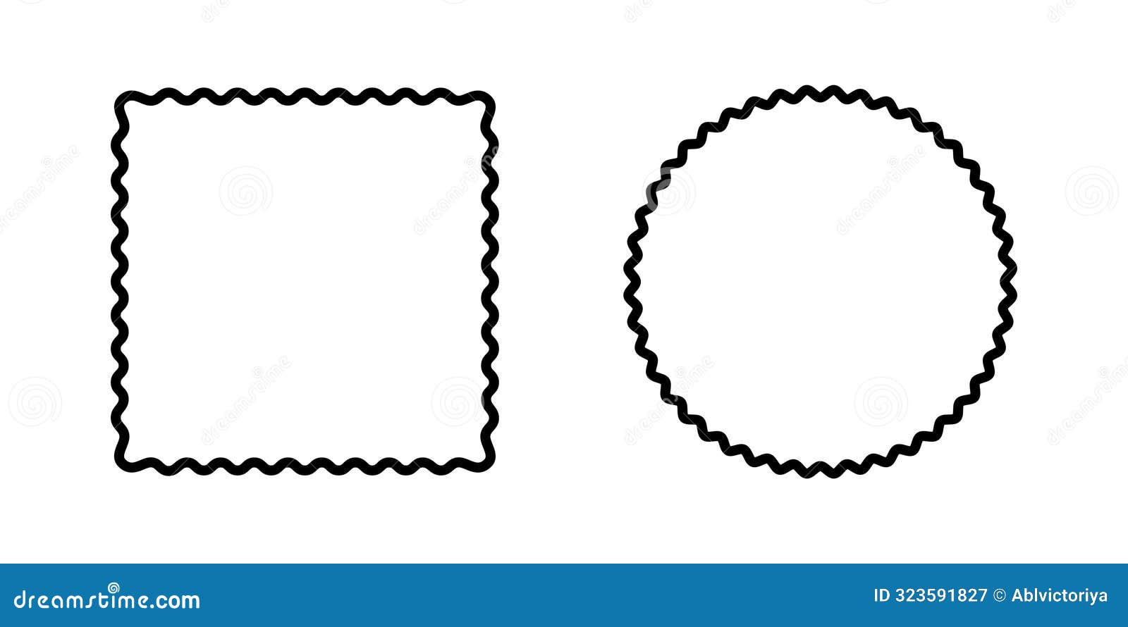 Round and Rectangular Frames with Curvy Edges. Circle and Square Shapes ...