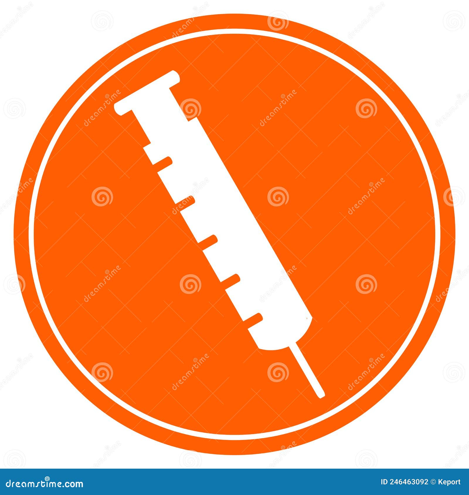 Vaccination Symbol on Red Button with White Frame Stock Illustration ...