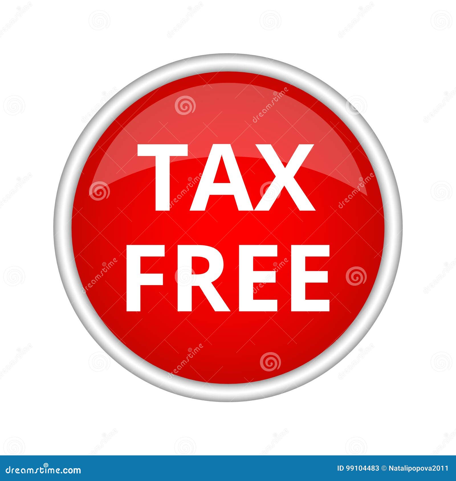 Round Red Icon Tax Free, Vector Illustration. Stock Vector ...