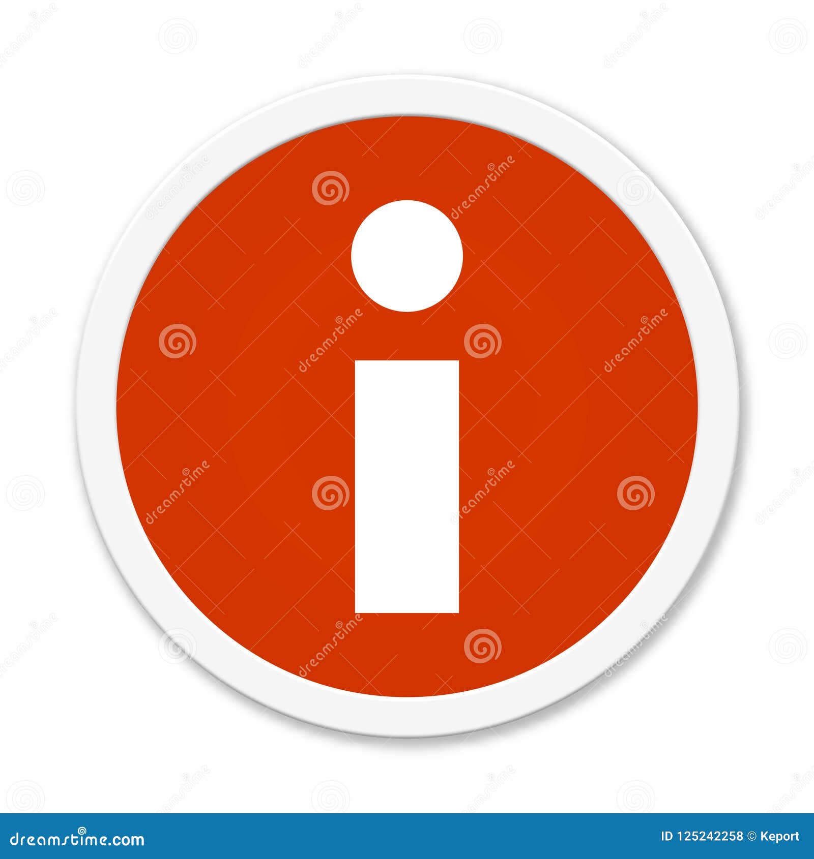 Round red Info Button stock illustration. Illustration of sign - 125242258