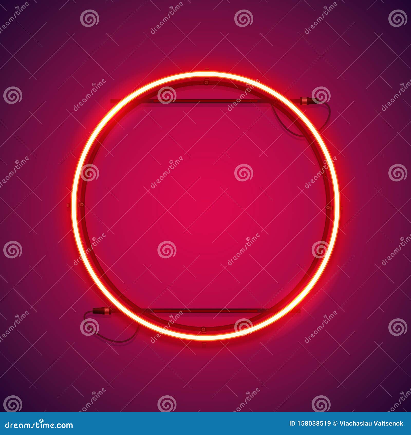 Round Red Neon Frame stock vector. Illustration of flare - 158038519