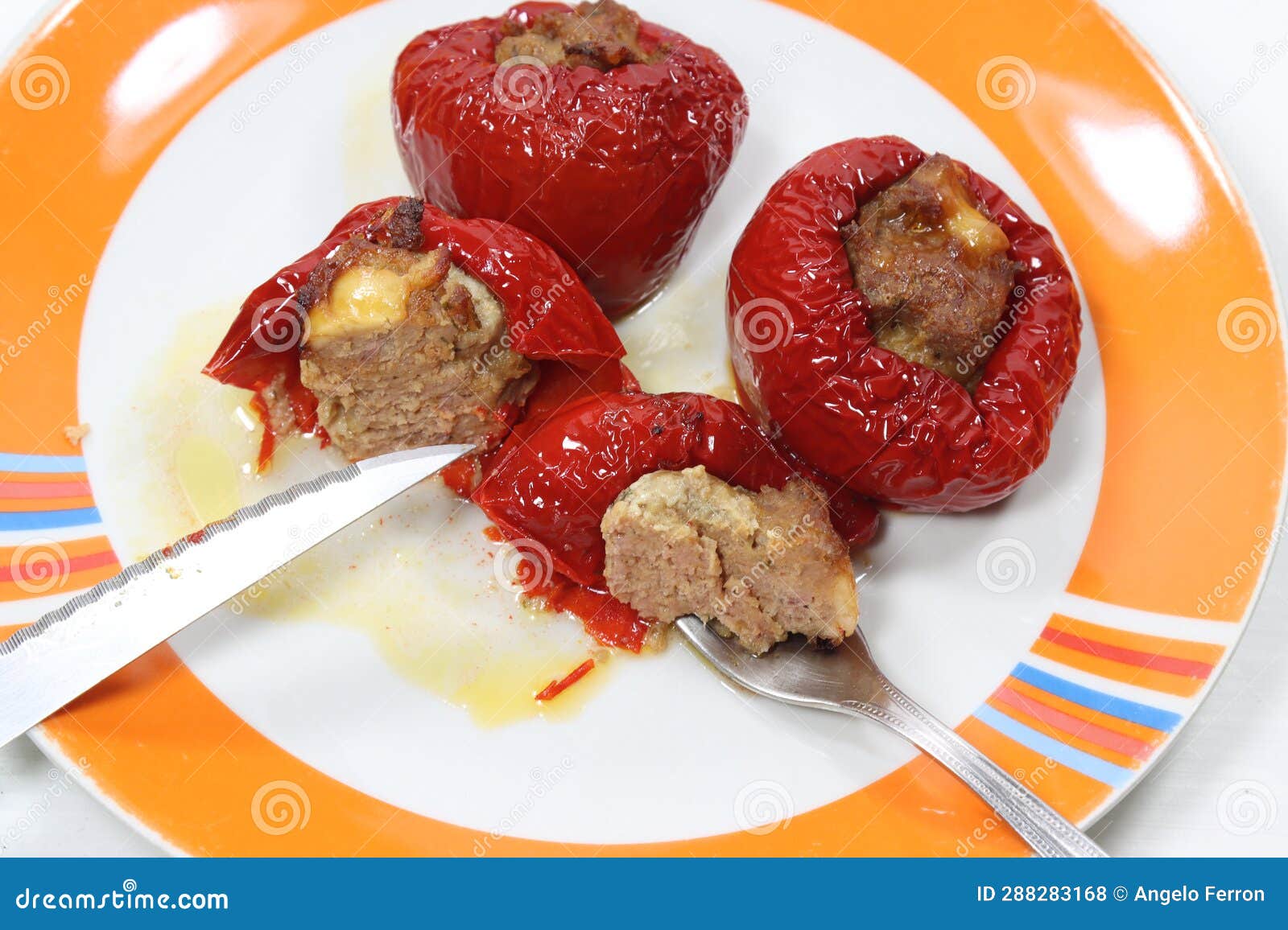 Round Red Peppers, Stuffed and Baked- Stock Photo - Image of tomato ...