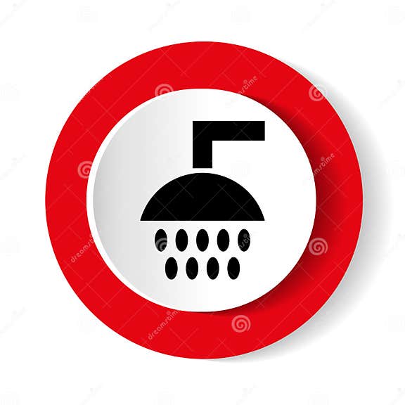 Round Red Shower Icon. Vector Illustration Stock Vector - Illustration ...