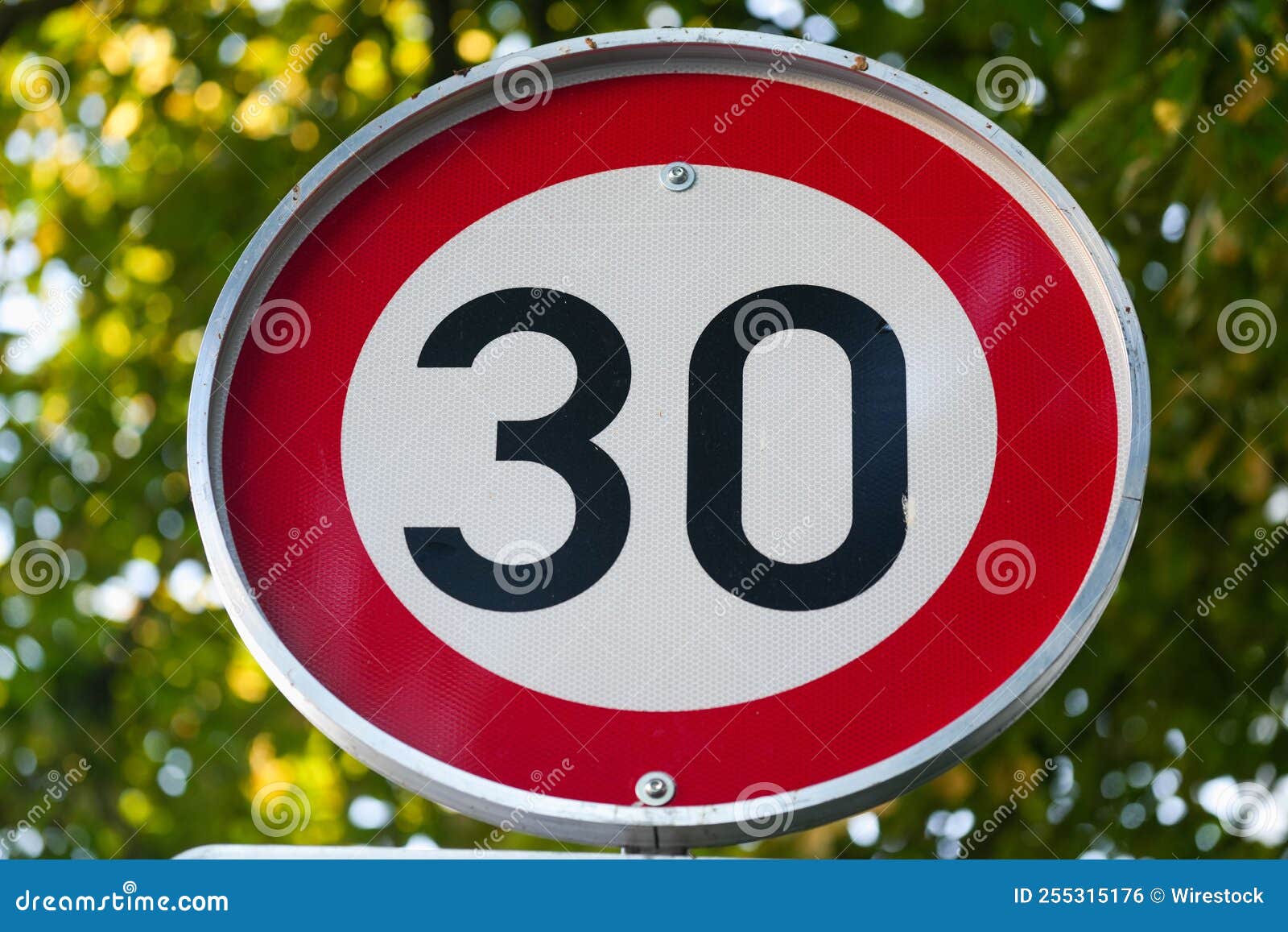 Round Red Traffic Sign Showing 30 Speed Limit Stock Photo - Image of ...