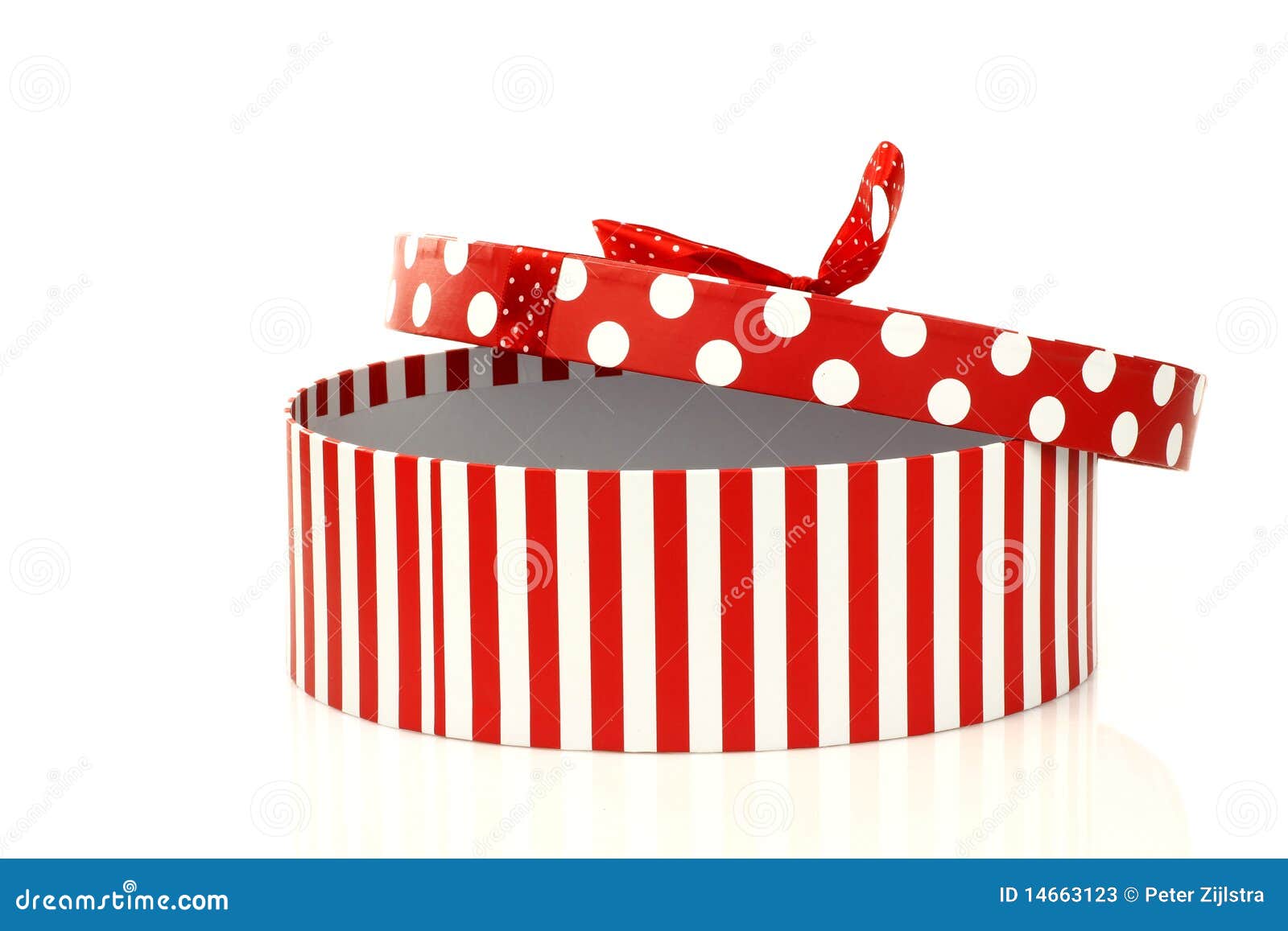 Round Red and White Gift Box Stock Image - Image of gift, happy: 14663123