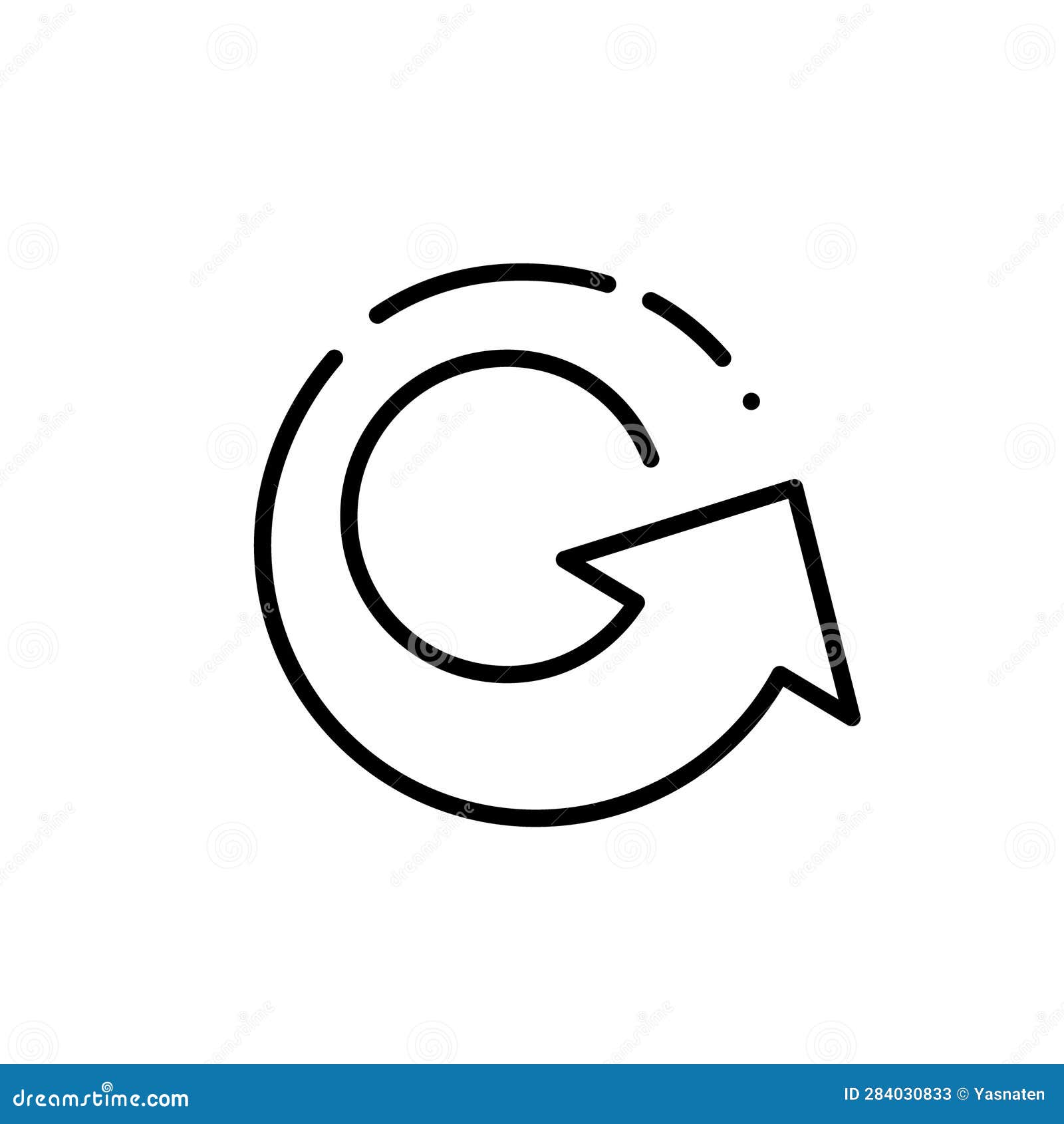 Round Renew Eco-friendly Arrow. Pixel Perfect, Editable Stroke Stock ...