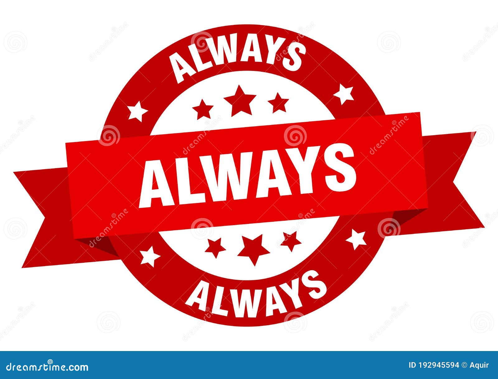 Always Round Ribbon Isolated Label. always Sign Stock Vector ...