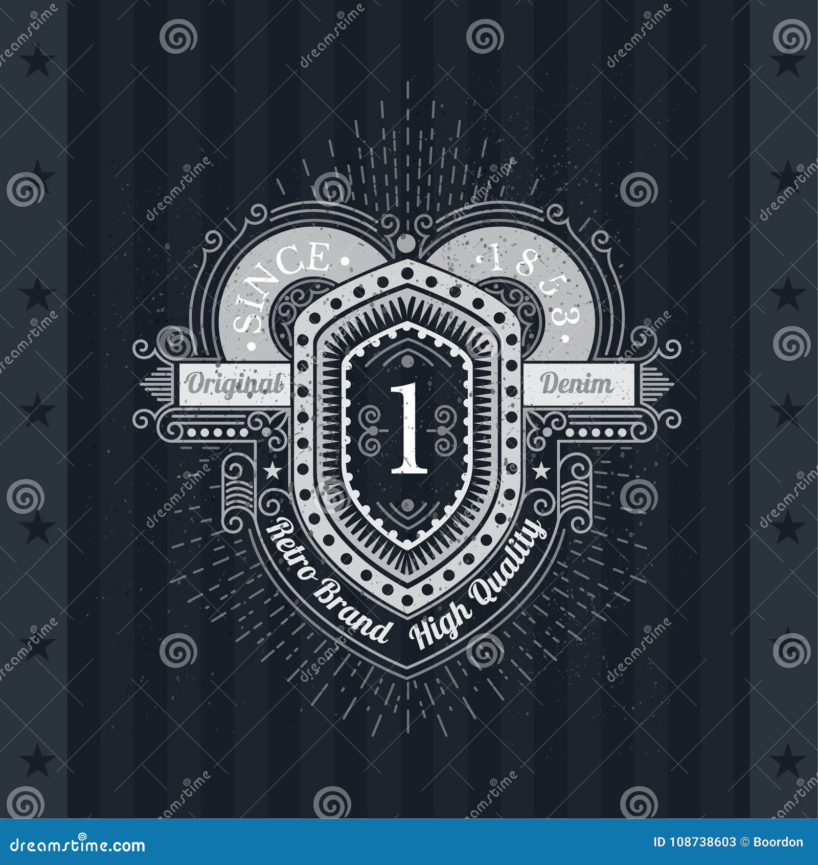 Round Ribbons And Rope Frame With Cross Flags. Marine Label On Blurred ...