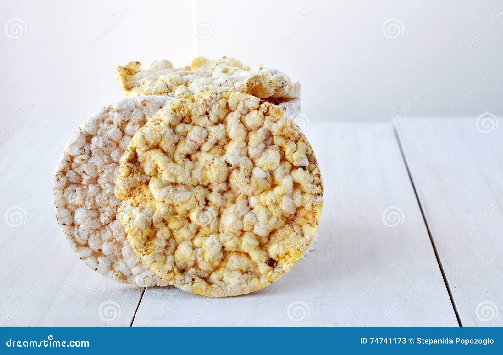 Round Rice Cakes and Corn Cakes Stock Image - Image of delicious, grain ...