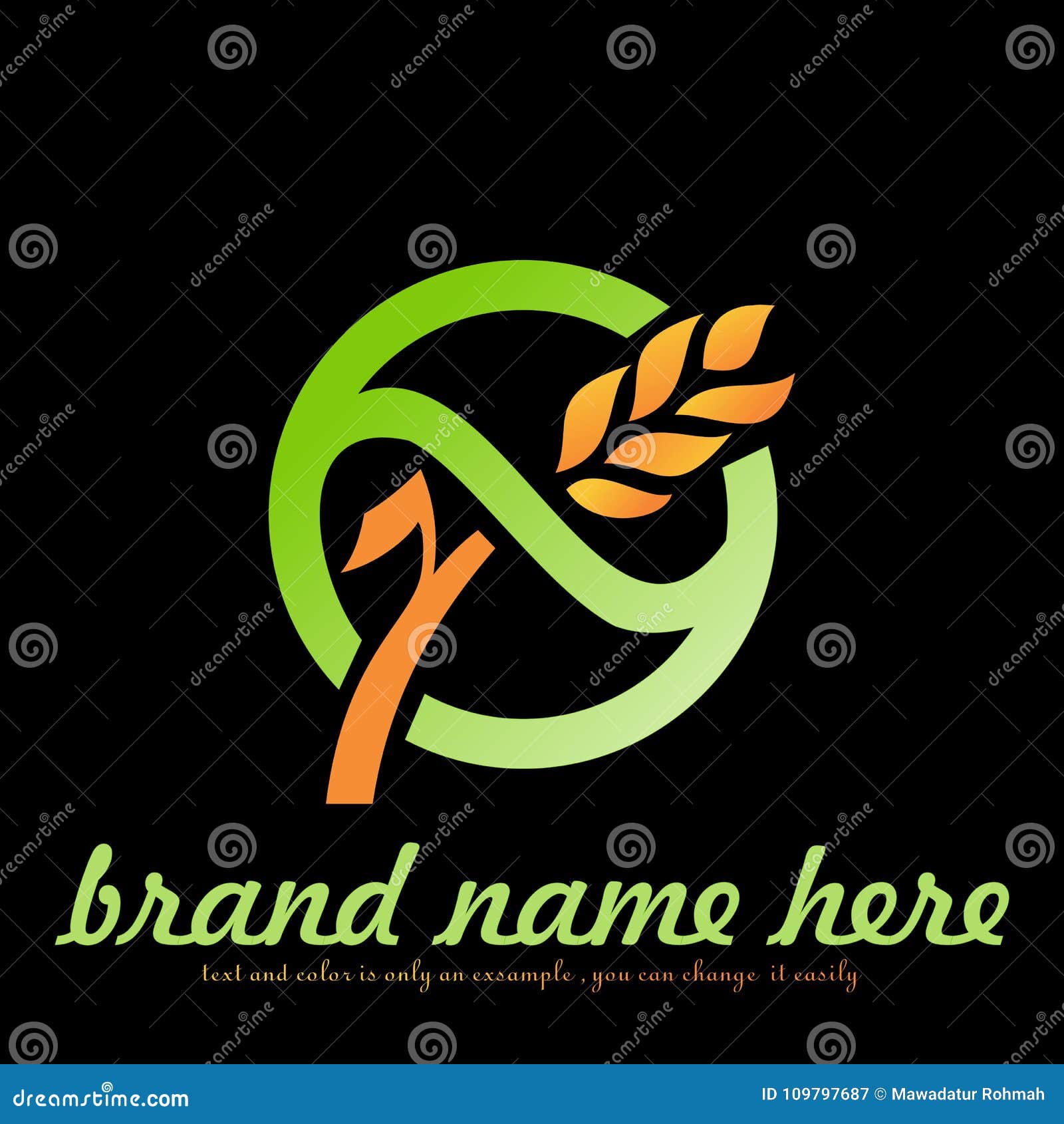 Round rice logo stock vector. Illustration of concept - 109797687