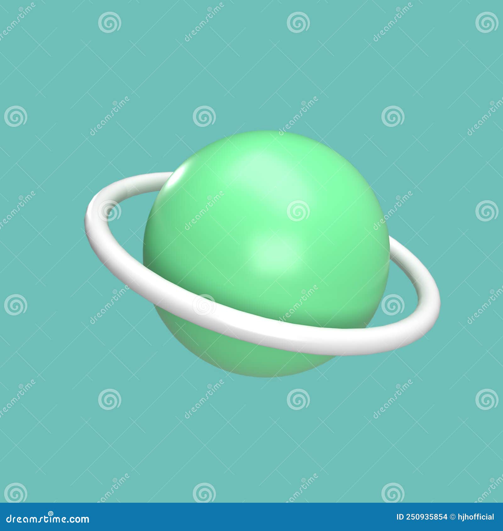 Round with Ring 3d Model Cartoon Style. Render Illustration Stock ...
