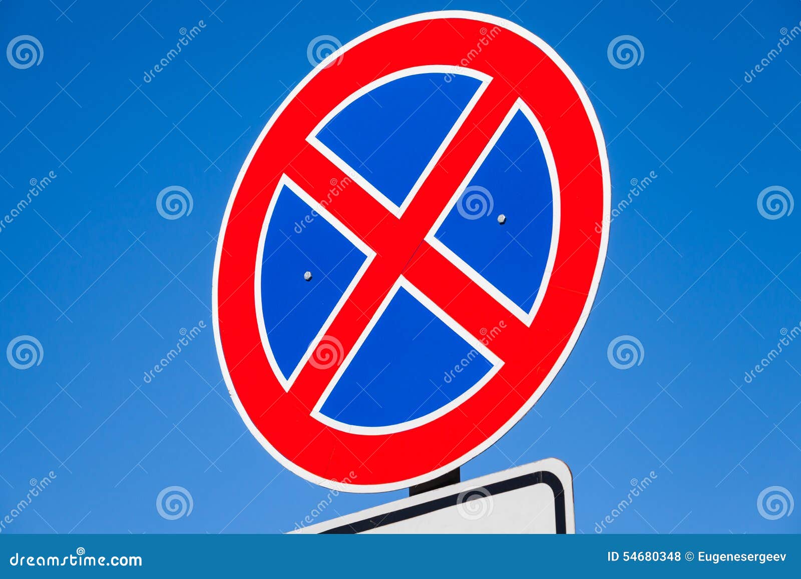 Round Road Sign, Standing is Prohibited Stock Photo - Image of warning ...