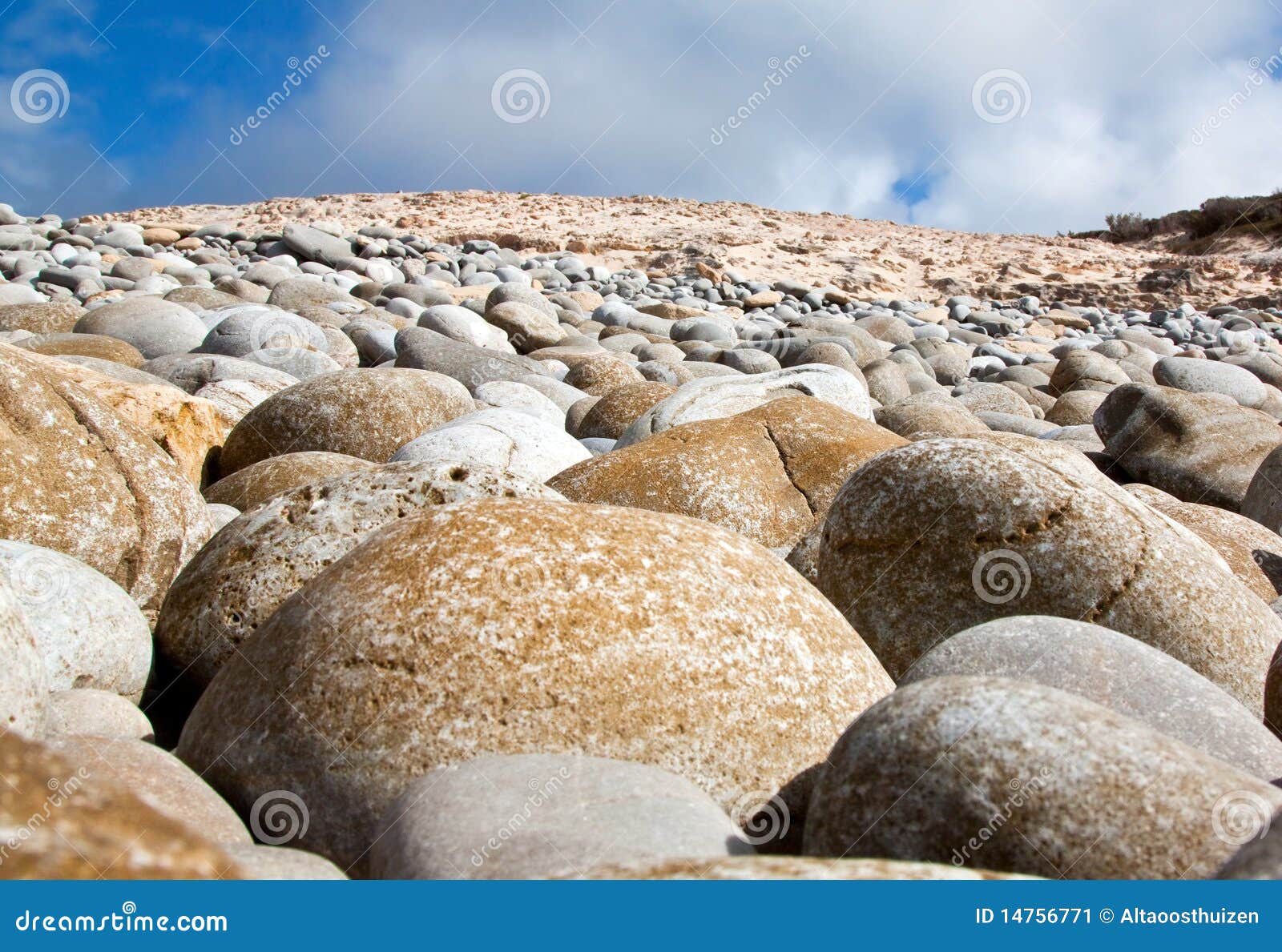 Round rocks on the beach stock image. Image of pebble - 14756771