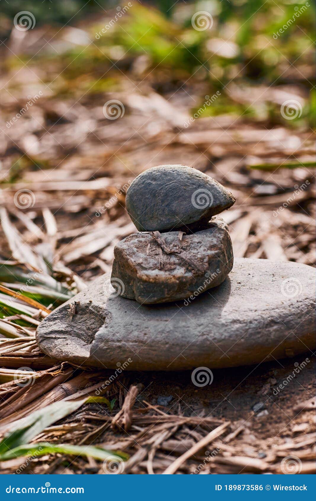 Round Rocks Stuck on Each Other on the Ground Stock Photo - Image of ...