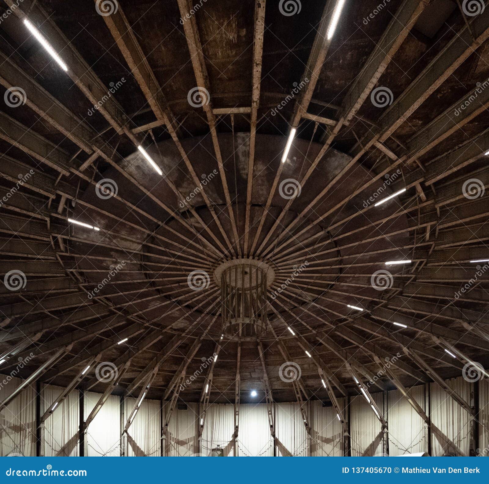 Round Roof of a Big Round Hall Stock Photo - Image of metal, backdrop ...