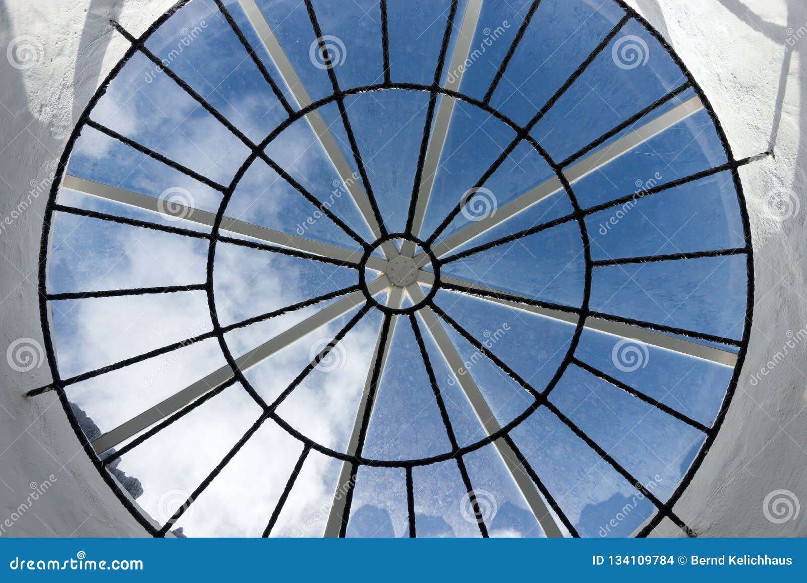 Round Roof Window with a View of the Sky Stock Photo - Image of window ...