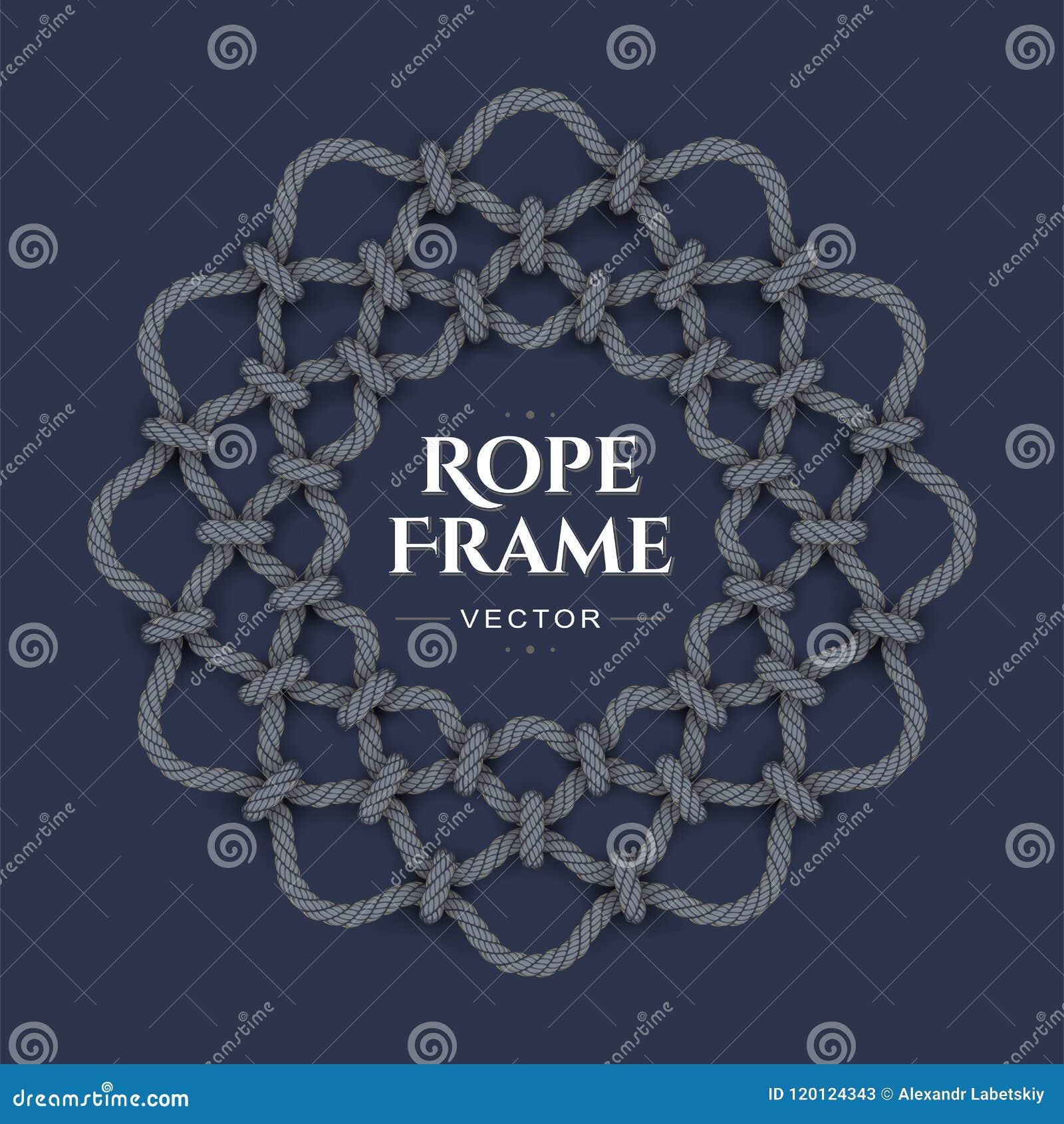 Round rope frame stock vector. Illustration of curve - 120124343