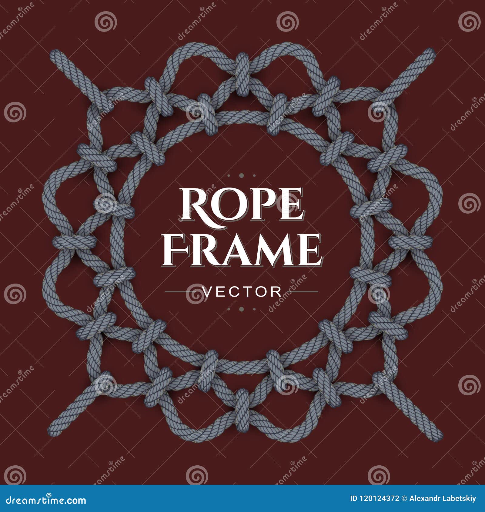 Round rope frame stock vector. Illustration of decoration - 120124372