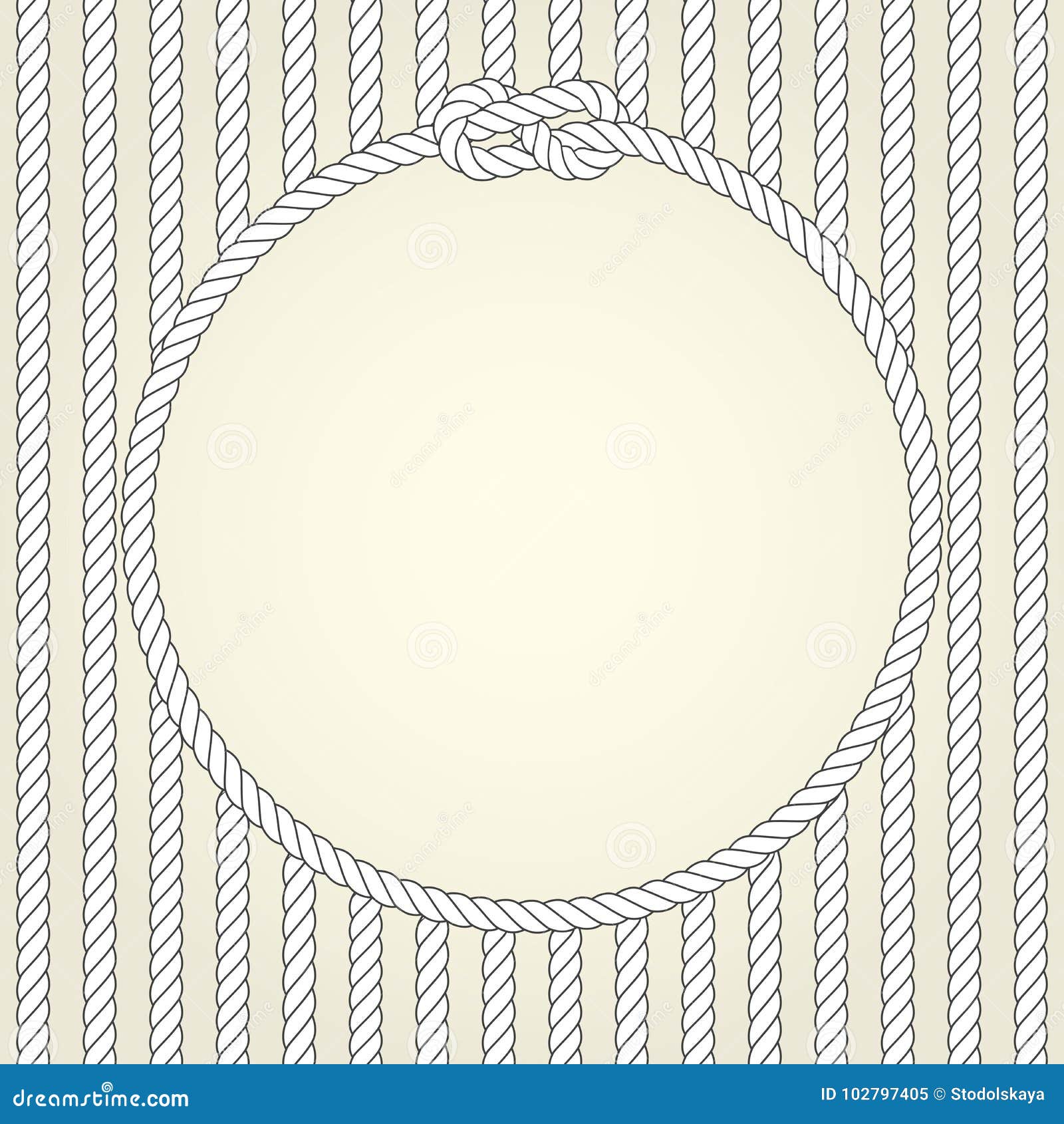 Round Rope Frame. Circle Ropes, Rounded Border And Decorative Marine ...