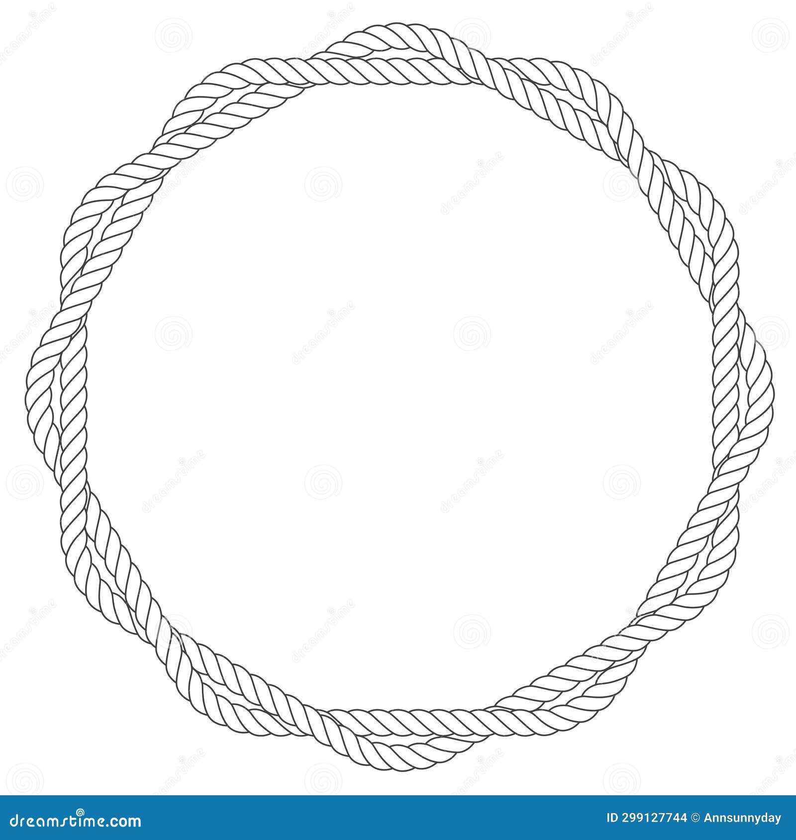 Round Rope Frame with Two Twisted Ropes, Nautical Circle Frame Stock ...
