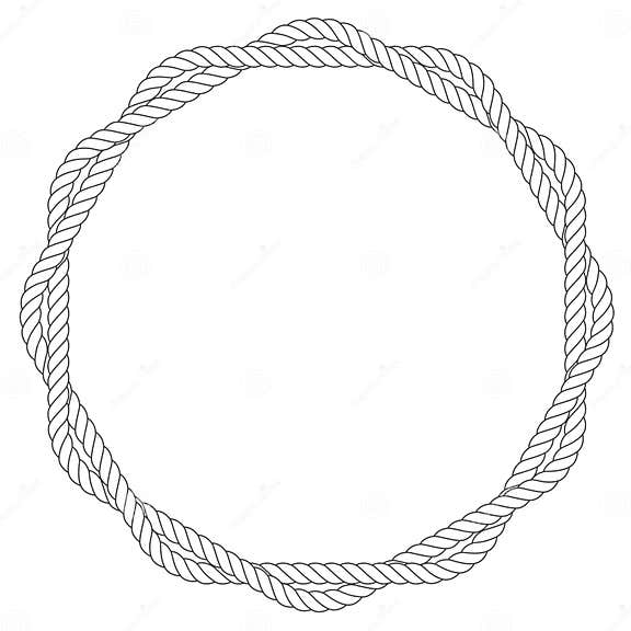 Round Rope Frame with Two Twisted Ropes, Nautical Circle Frame Stock ...